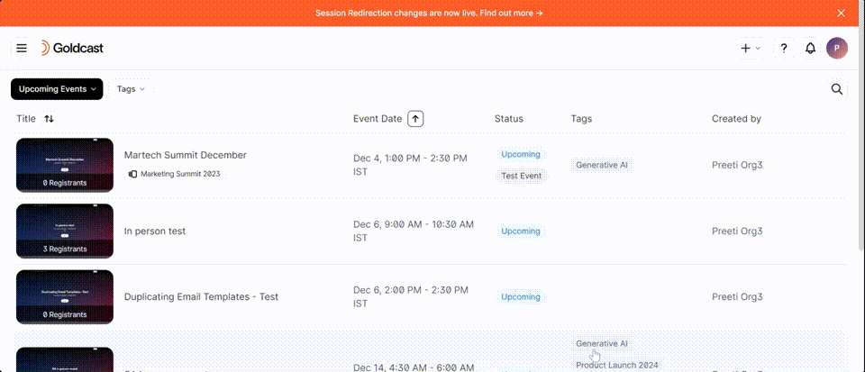 Duplicating Email Templates – Goldcast