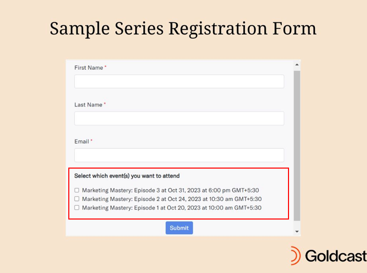 How To Set up a Series Registration Form – Goldcast