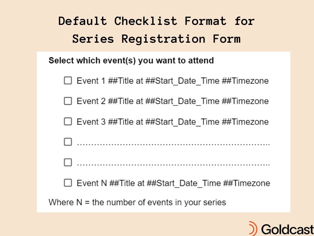 How To Set up a Series Registration Form – Goldcast