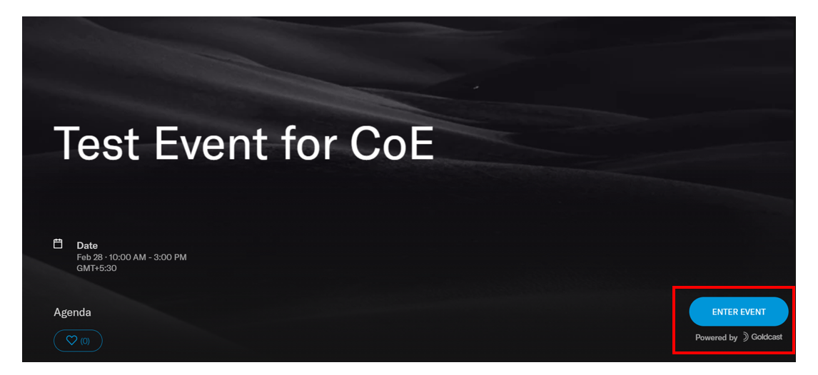 Disabling the Enter Event Button – Goldcast