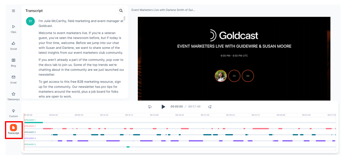 Content Lab: Download the Transcript of Your Video – Goldcast