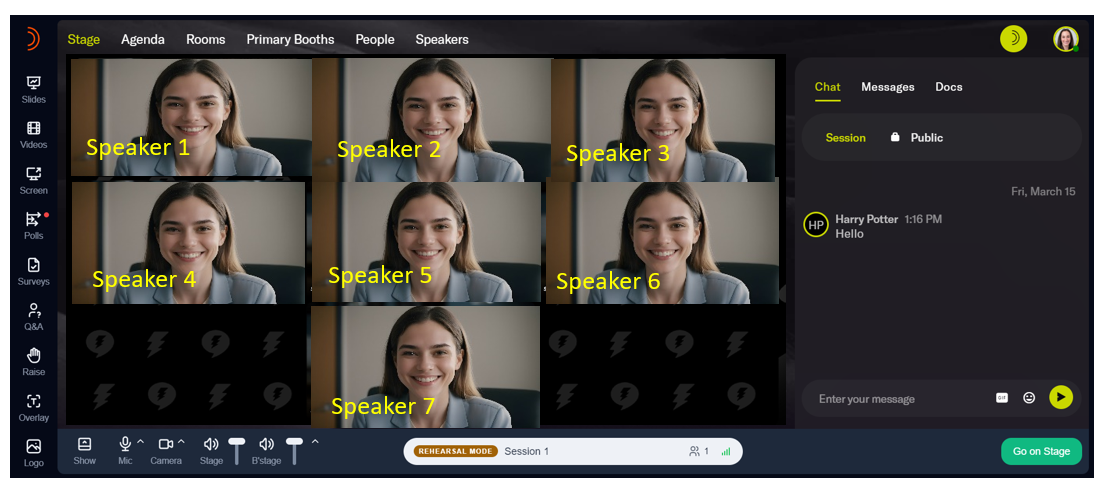 Stage Layouts for Multiple Speakers – Goldcast